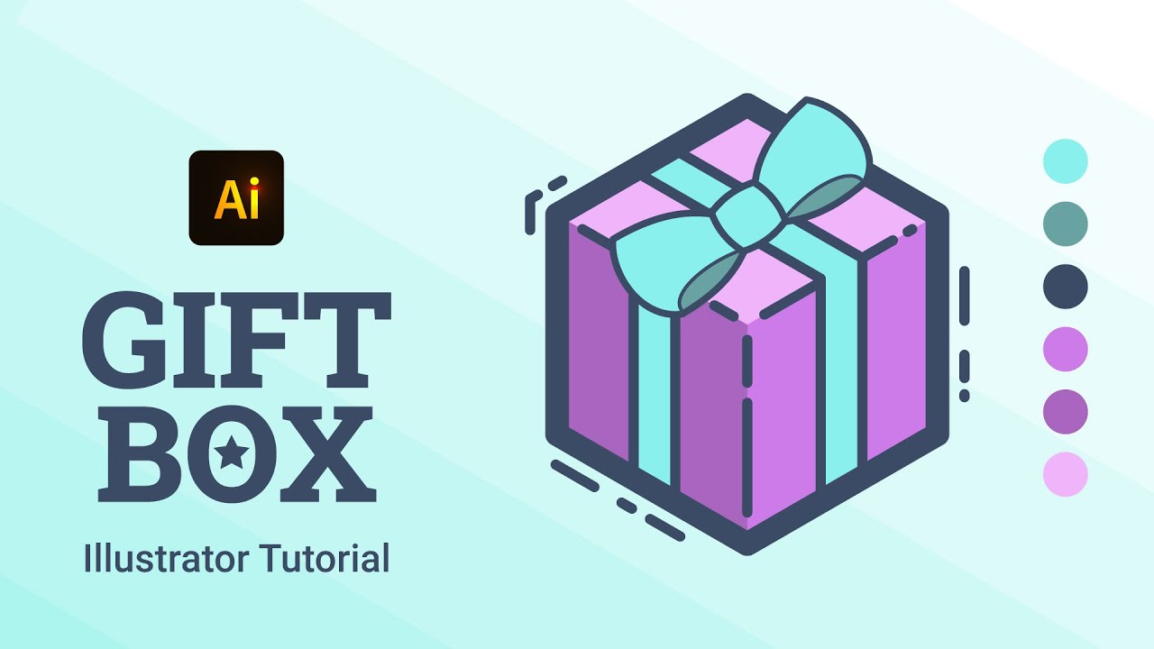 How to Create a Gift Box Illustration in Adobe #Illustrator Step by ...