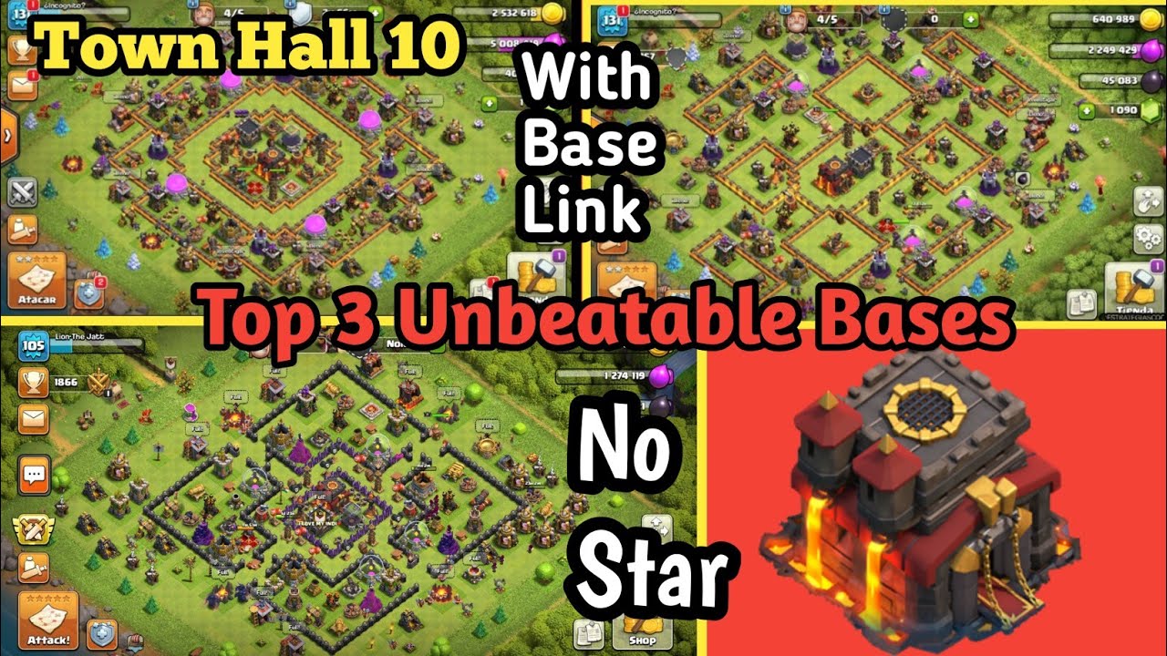 Top 3 Best Unbeatable Bases of Town Hall 10 - YouTube