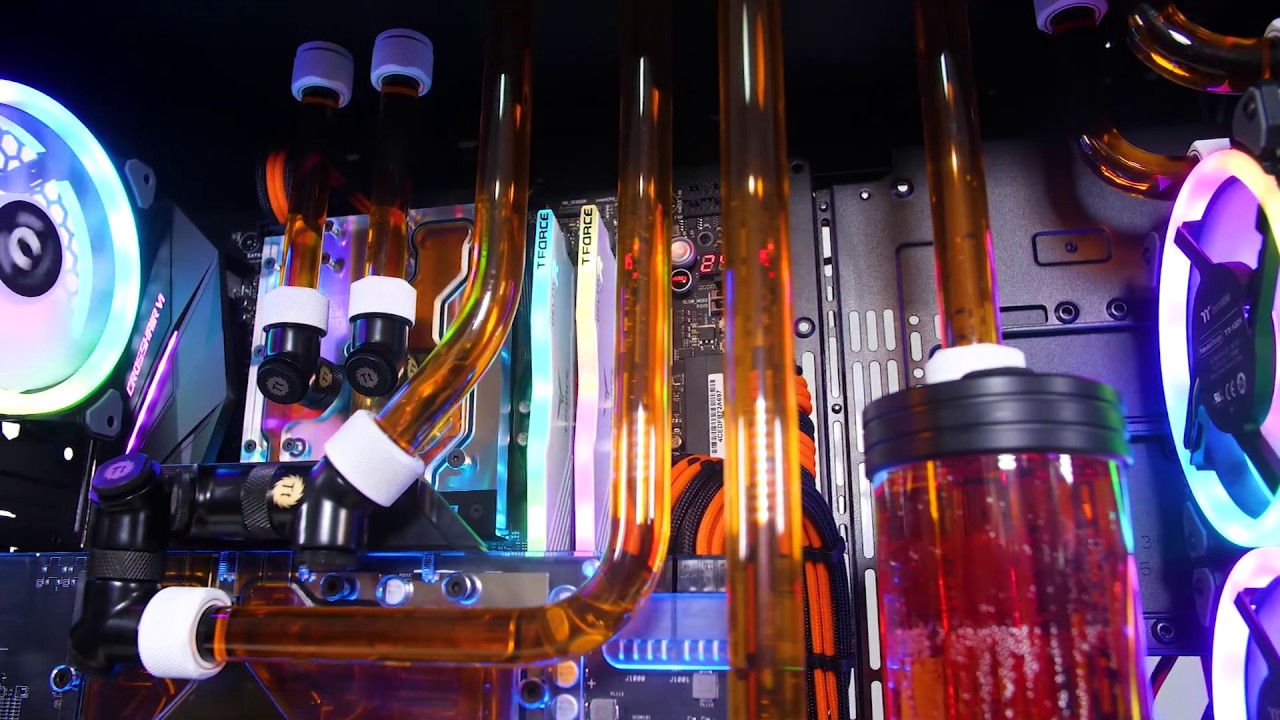 Custom Water Cooled PC Build m2v - YouTube