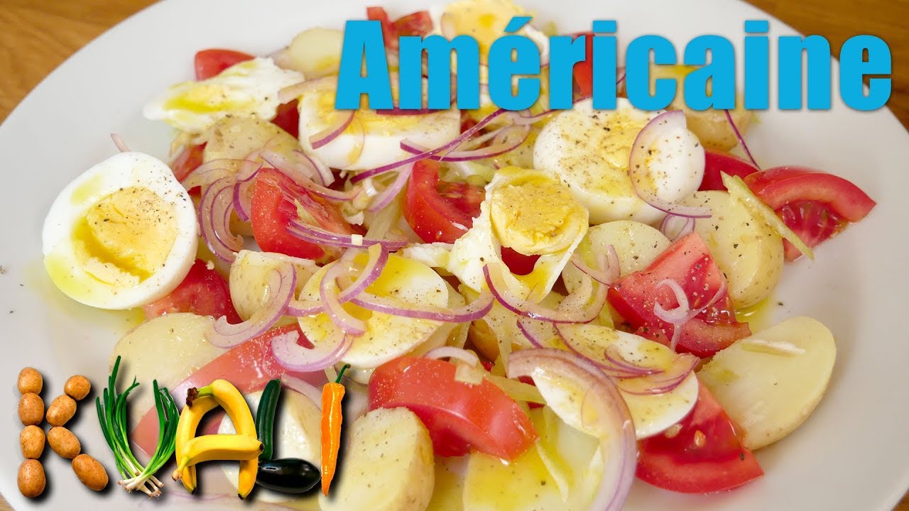 Américaine (American) - salad with potato, egg and tomato - YouTube