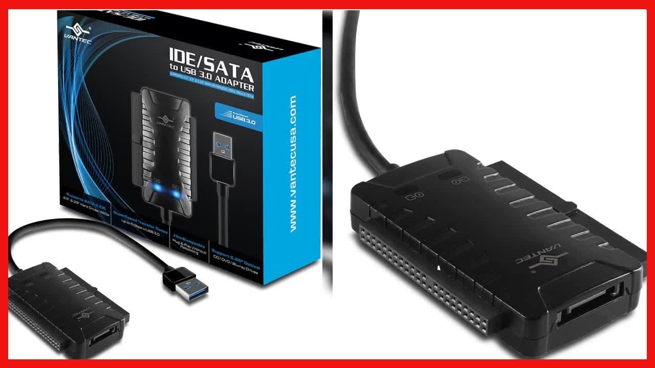 Vantec SATA/IDE TO USB 3.0 Adapter (CB-ISA225-U3) - YouTube