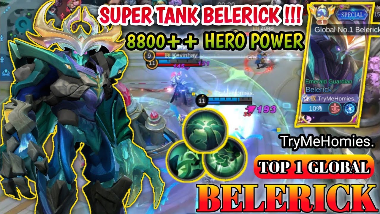 SUPER TANK BELERICK 8800+ HEROPOWER | TOP 1 GLOBAL BELERICK |MOBILE ...
