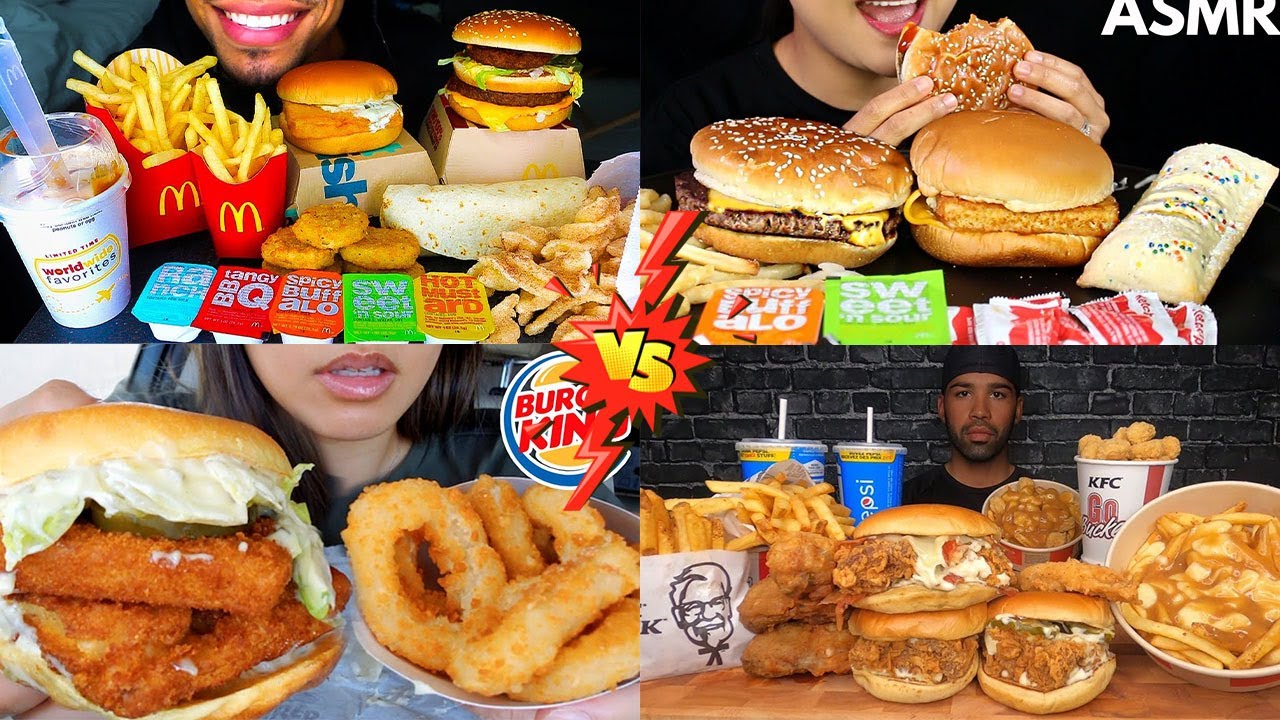 ASMR Fast Food Mukbang Compilation | Fast Food Asmr | Satisfying eating ...