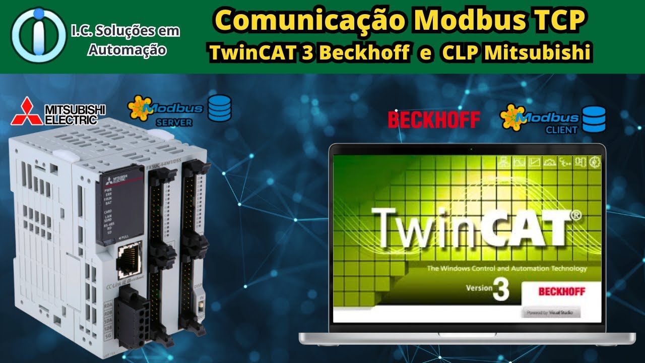 Comunicação Modbus TCP TwinCAT3 Beckhoff e CLP Mitsubishi - YouTube