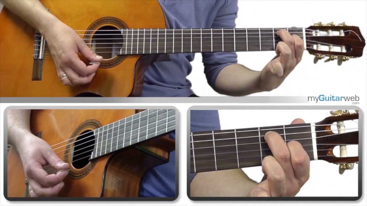 Guitar Lesson: Basic Chord progression Am-Dm-E7-Am with a backingtrack ...