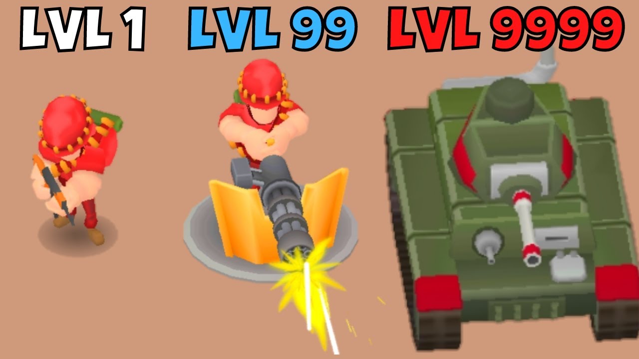 LEVEL 1 vs LEVEL 99 vs LEVEL 9999 in ARMY COMMANDER ! - YouTube