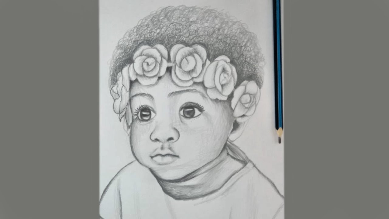 How to draw Black baby / Haw to Draw African Baby / how to draw African ...