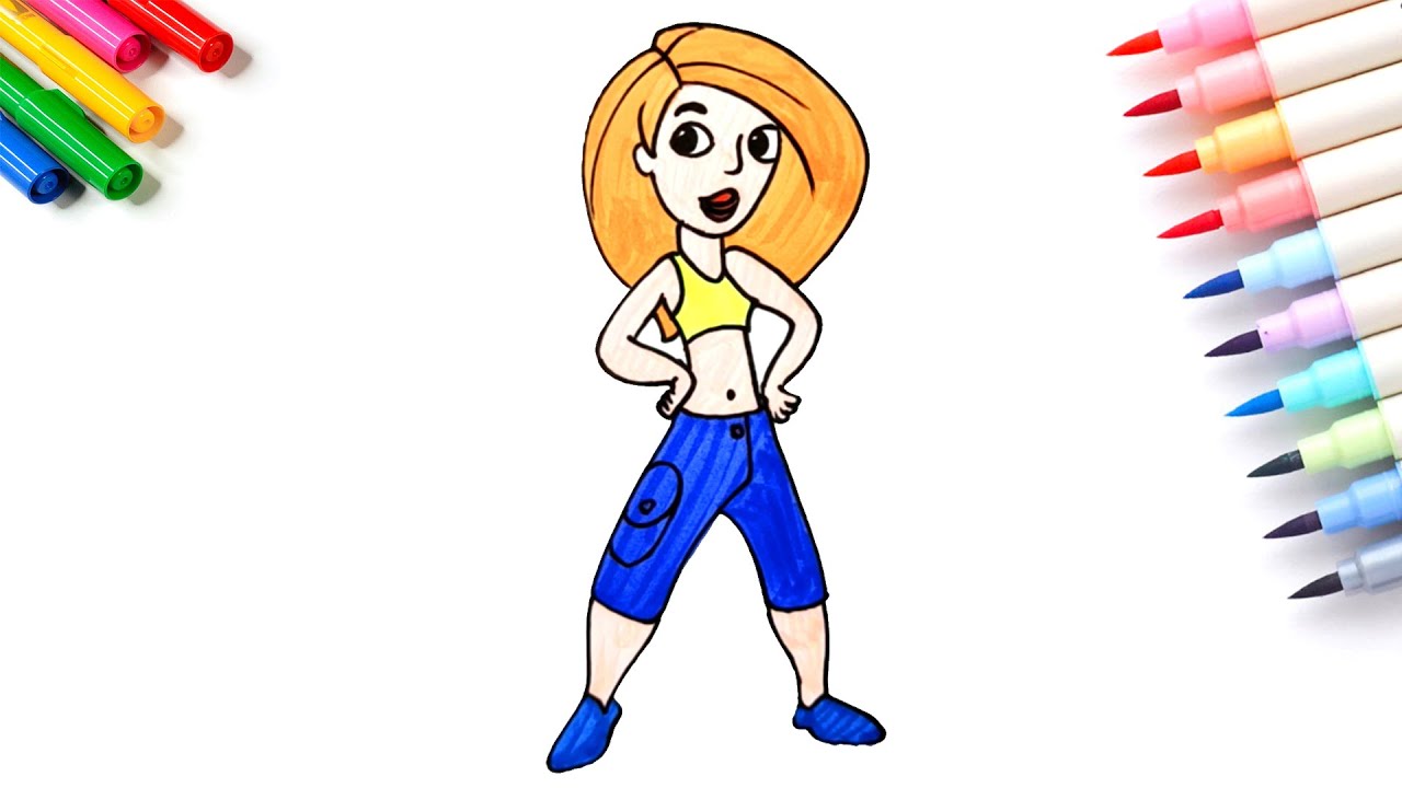 How to Draw Kim Possible Cartoon Character | Easy Cartoon Drawing For ...