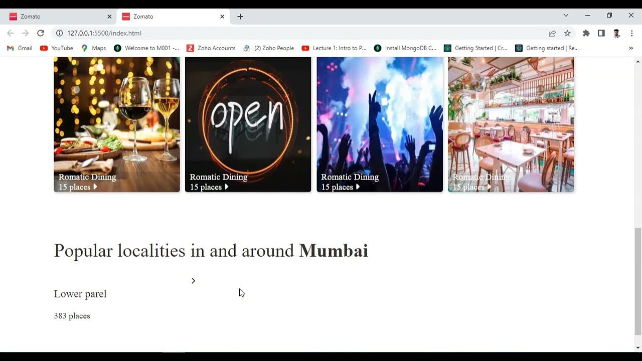 Zomato Clone Localities Section Html Css And Javascript Youtube