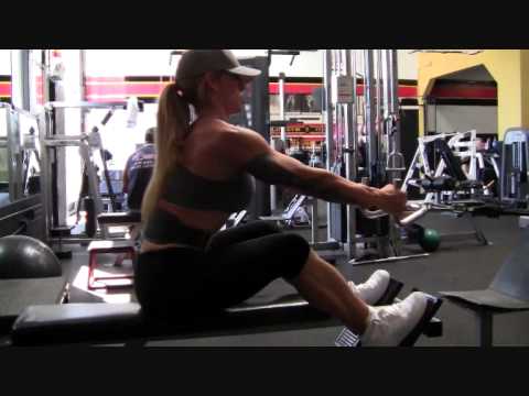 Victoria Lomba training at Golds Gym in Venice Beach California with Hidetada Yamagishi IFBB Pro