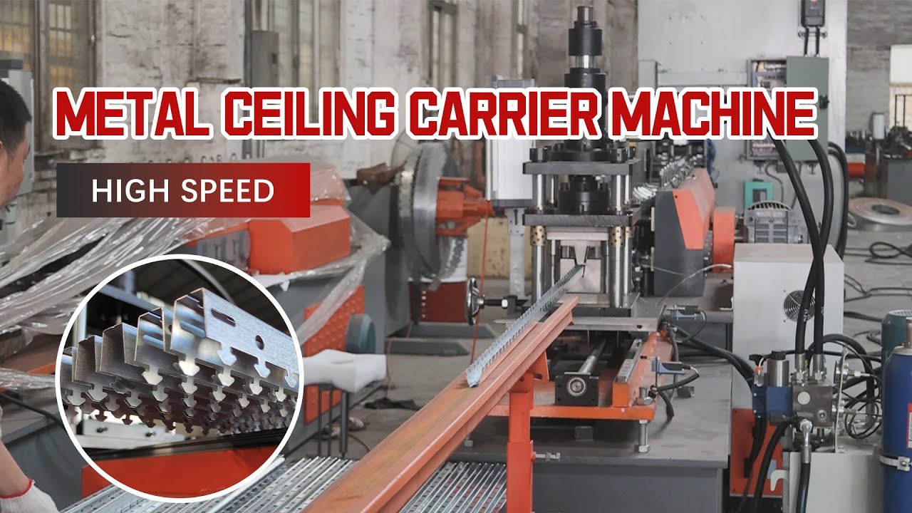 High Speed Metal Ceiling Carrier Roll Forming Machine | Suspended ...