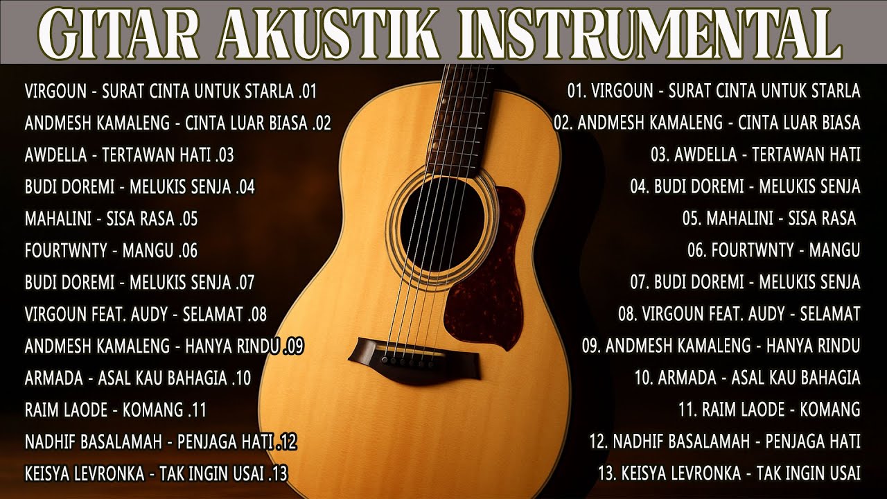 Playlist Lagu Pop Indonesia Tanpa Vokal | Akustik Instrumental Terbaik ...