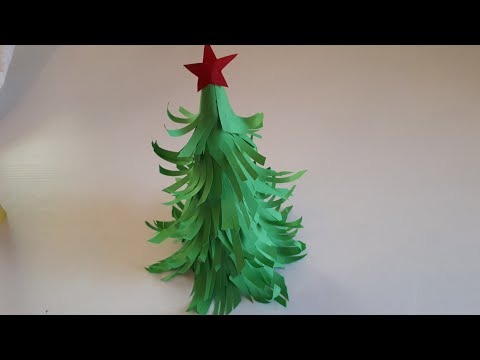 Елка из бумаги☆Kagizdan el isi/ kagizdan sam agaci duzeldek / yeni ilə hazirliq / şam ağacı