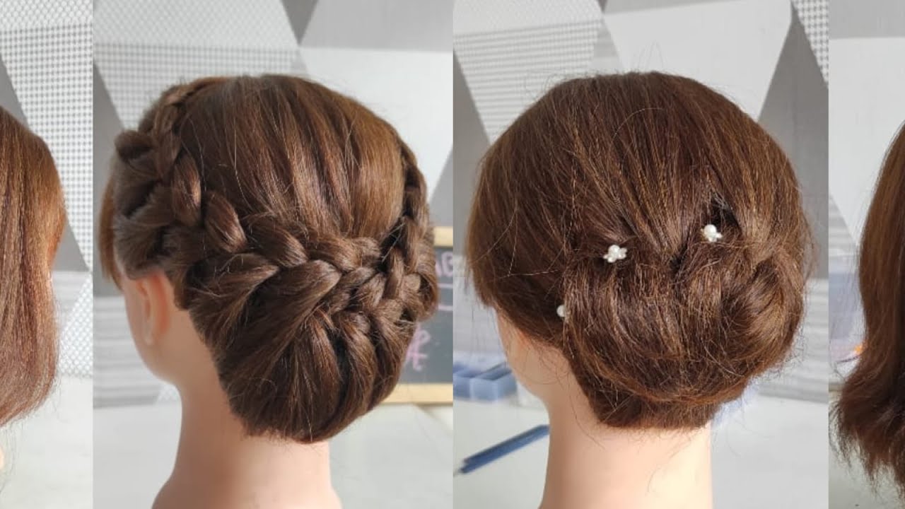 Tutorial 2 gaya Sanggul Modern Rambut Pendek untuk Pemula - YouTube