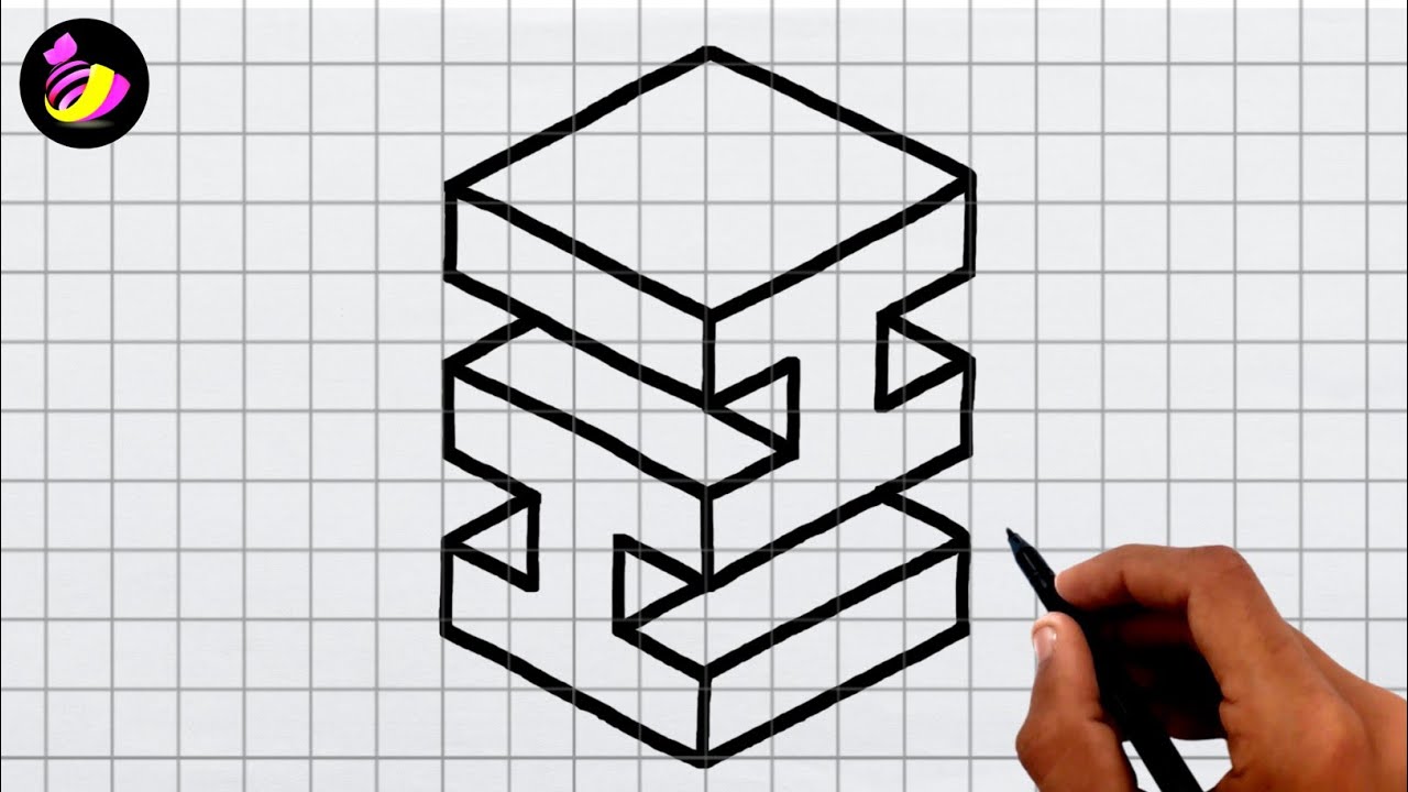 Easy 3D Illusion Drawing #01 - YouTube