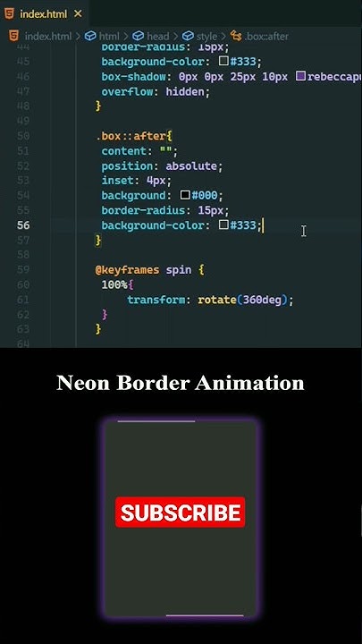 CSS : Neon Border Animation Effect #shorts #css #html - YouTube