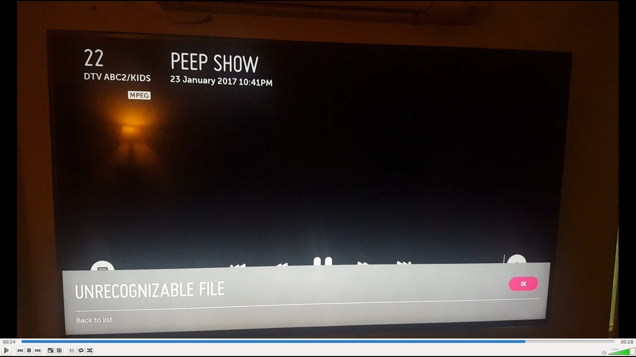 LG TV 70LB6560 Recorded programs often say "UNRECOGNIZABLE FILE" when I ...