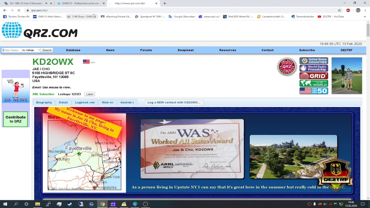Qatar OSCAR 100 Narrowband WebSDR FT8 Testen SSB by DE2TRF - YouTube