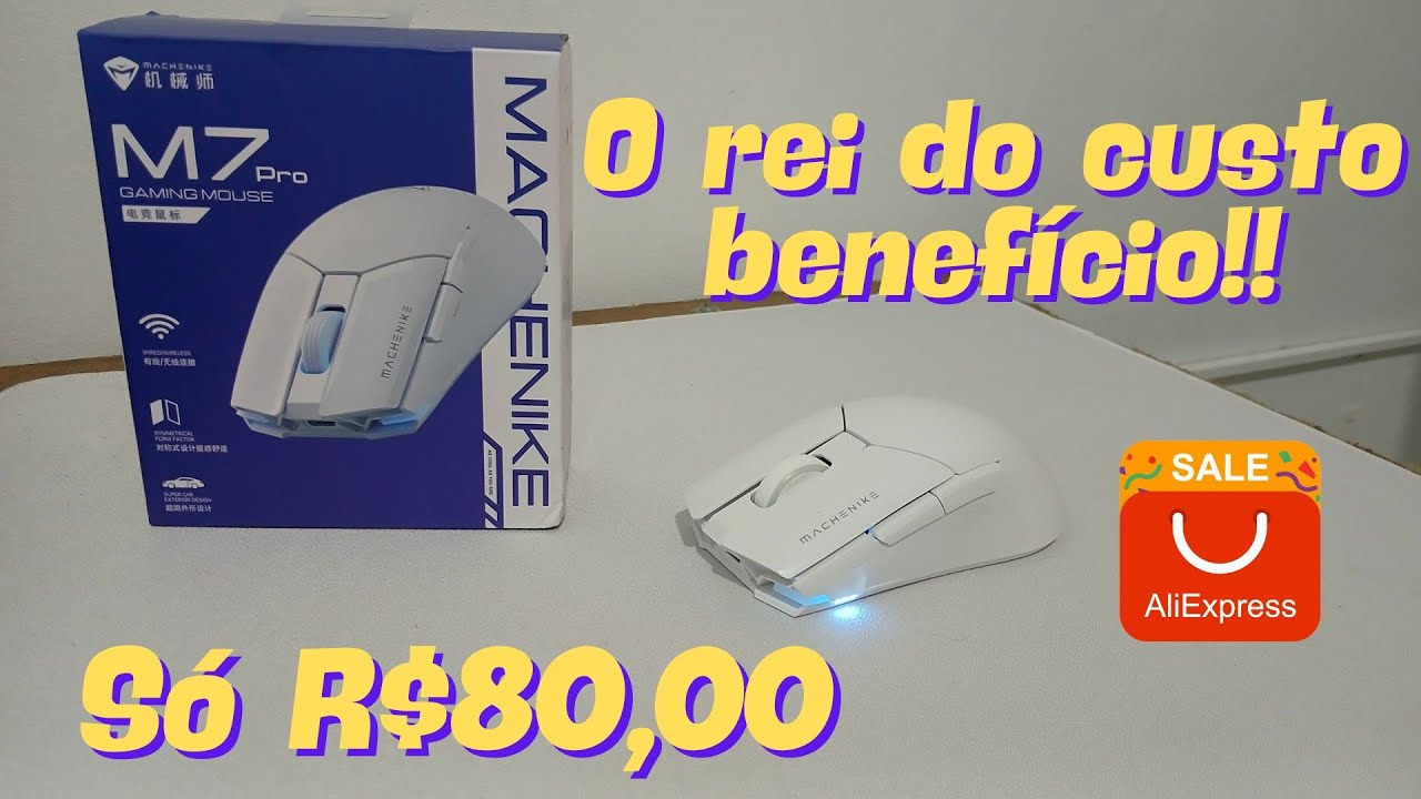 Mouse Wireless Machenike M7 Pro | Sensor PAW 3395 por volta de 80 reais ...