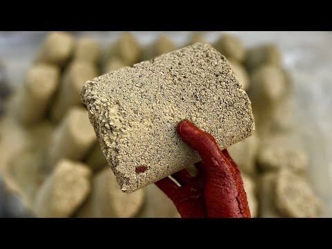 New || Yellow Block texture Floor crumbling with coloured hands asmr #insane 