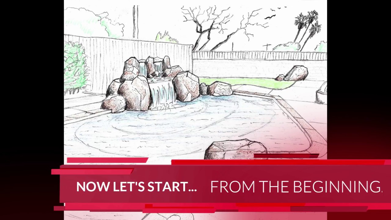 How to SKETCH a Fake Rock Pool Project, Grotto's, #1 - YouTube