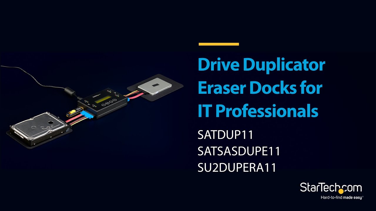 1:1 Duplicator Eraser Docks | StarTech.com - YouTube