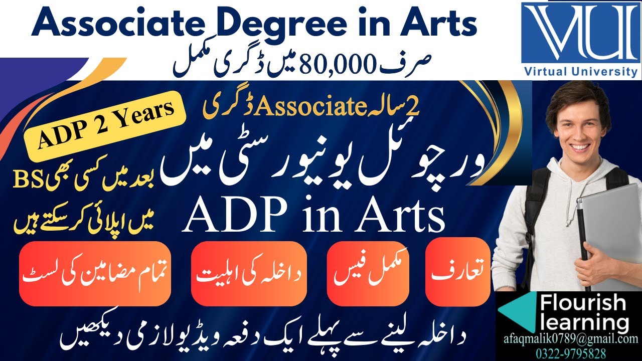 ADP in Arts / Virtual University of Pakistan Admission 2025 Associate degree in Arts / BA / ADS ...