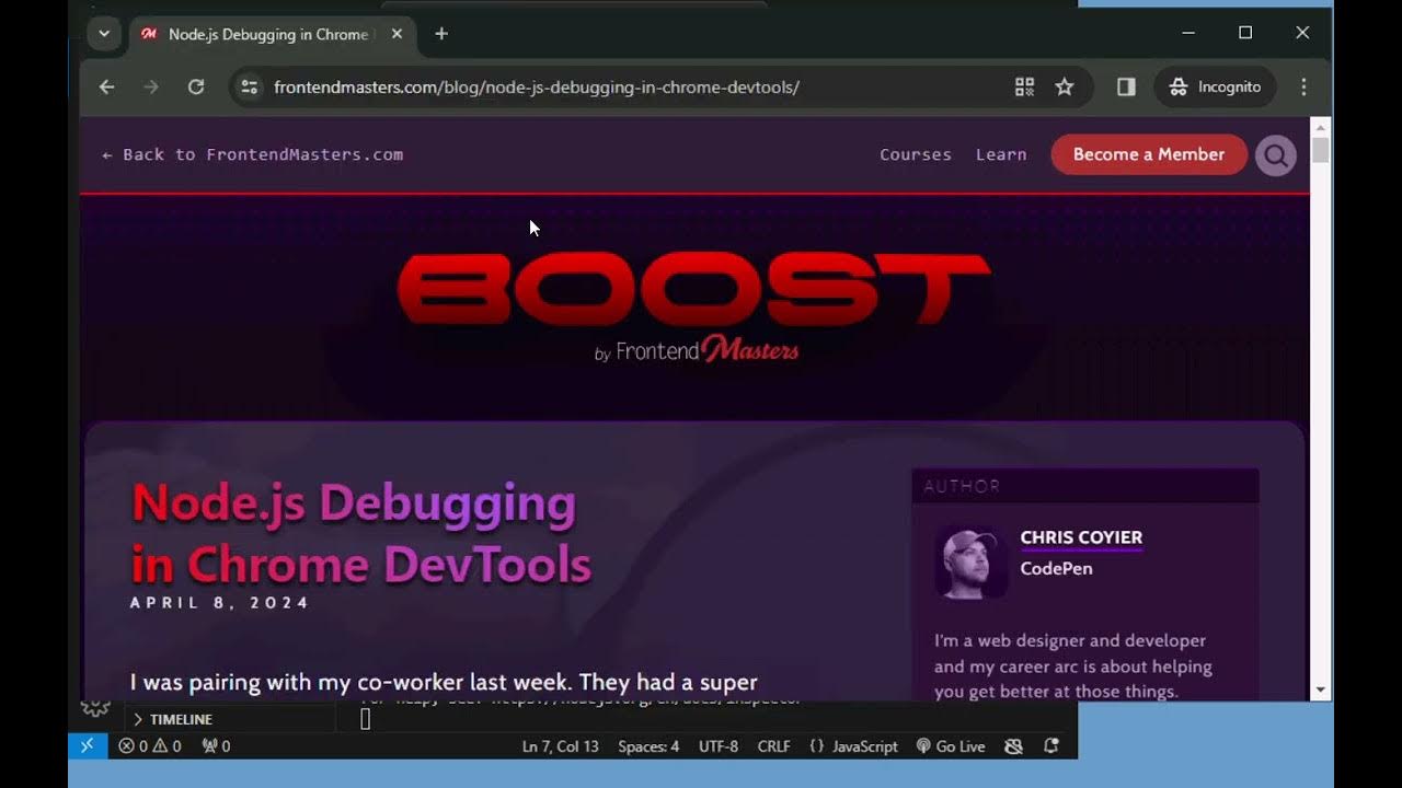 Debug NodeJS code in Google Chrome Dev Tools - YouTube