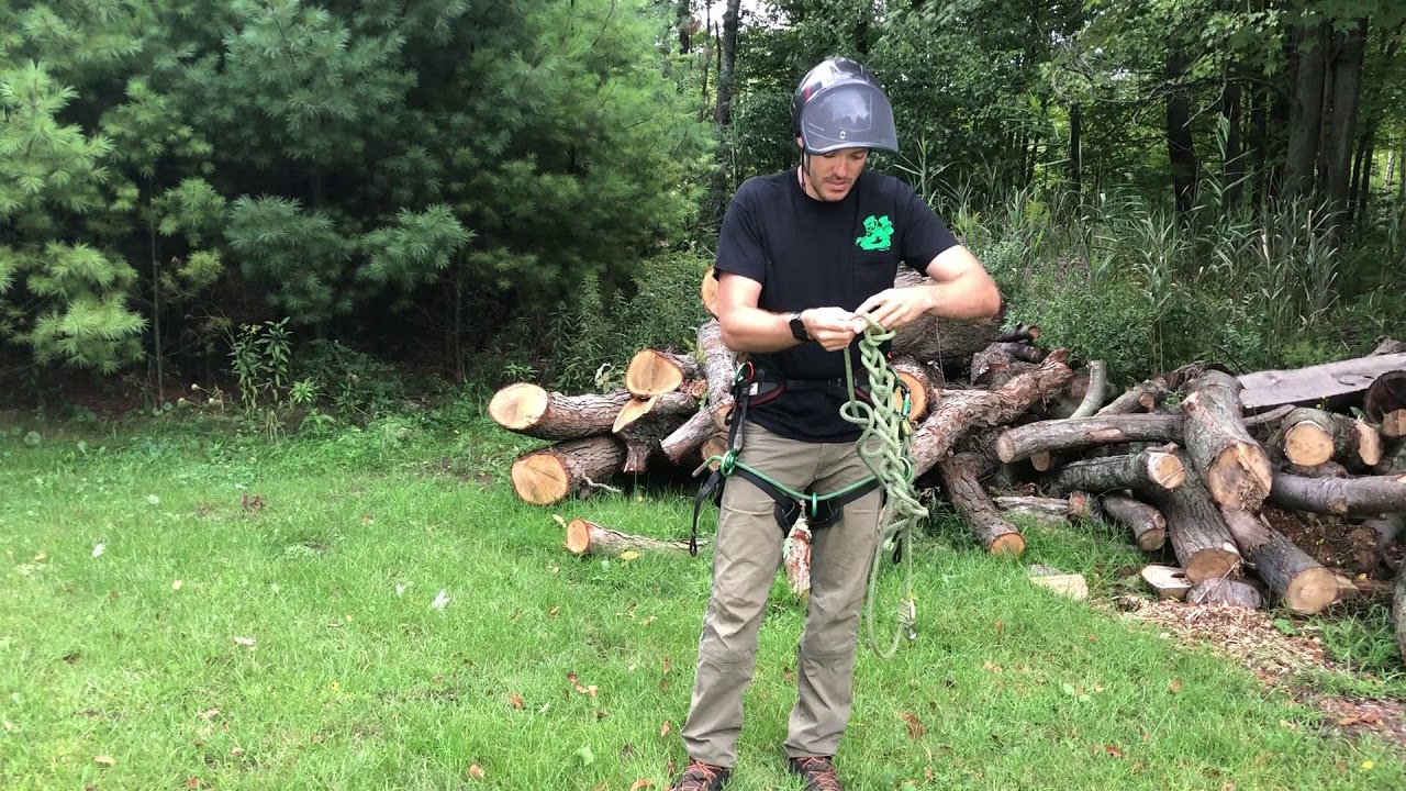 Making your tree climbing lanyard less bulky - YouTube