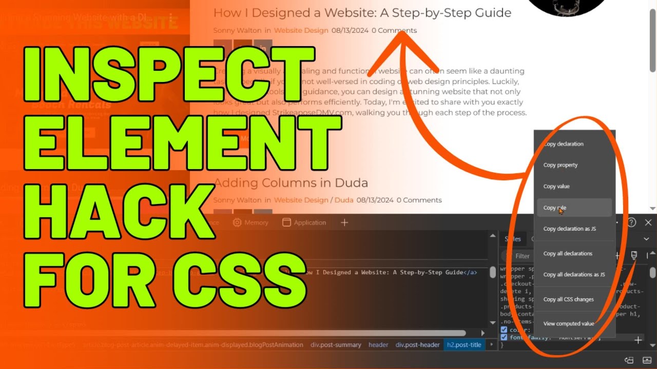 How To Use Inspect Element For Custom Css Youtube