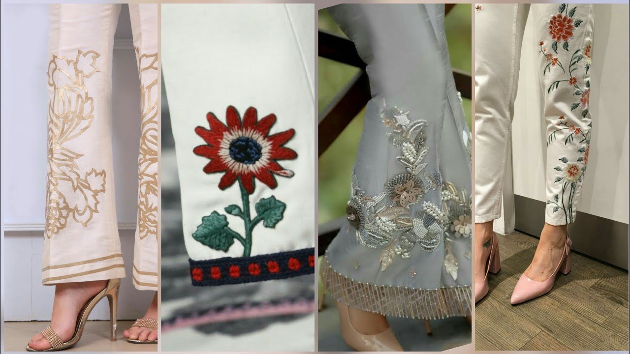 Embroidery work trozer design beautiful outstanding trozer - YouTube