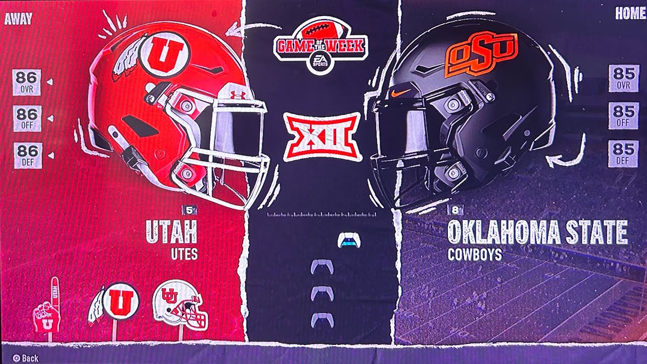 EA SPORTS College Football 25 Utah Utes Vs Oklahoma State Week 4 PS5 ...