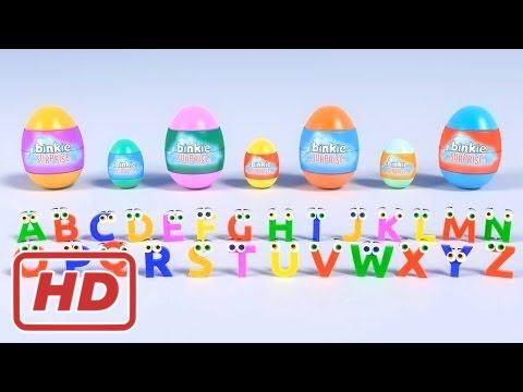 Learn Alphabet With Surprise Eggs For Kids - Opening ABC Surprise Eggs ...