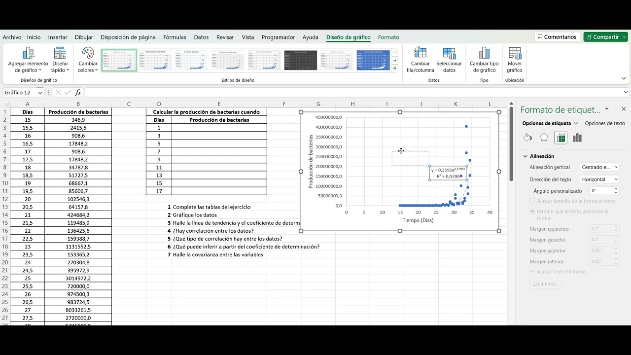 Ejercicio 4 Regresión exponencial - YouTube