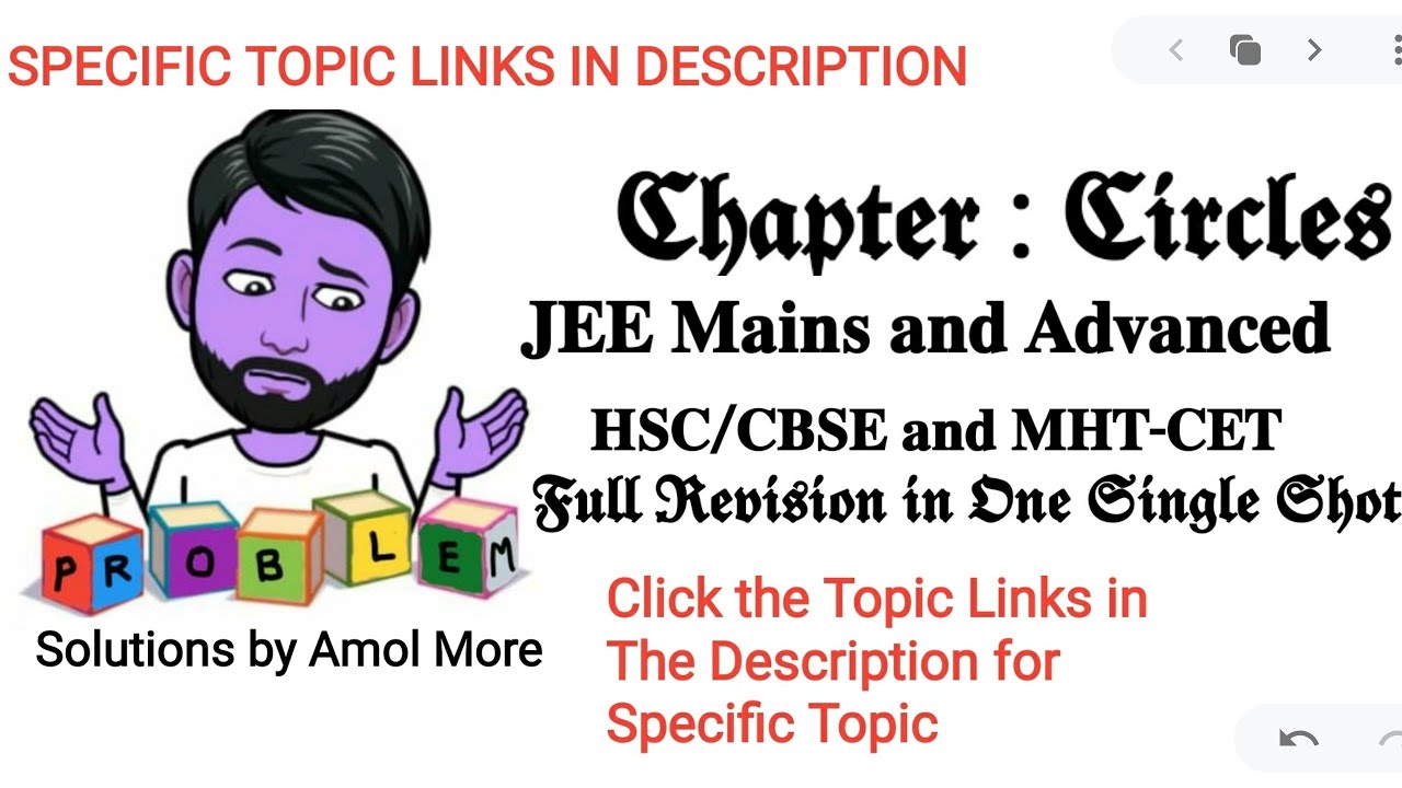 Circles | JEE Mains and Advanced | HSC/CBSE/MHT-CET | Full Revision ...