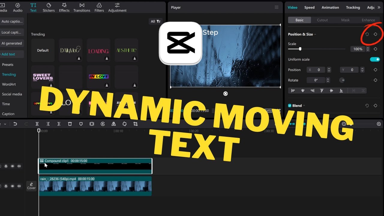 Create Dynamic Moving Text in CapCut on PC | Step-by-Step Guide - YouTube