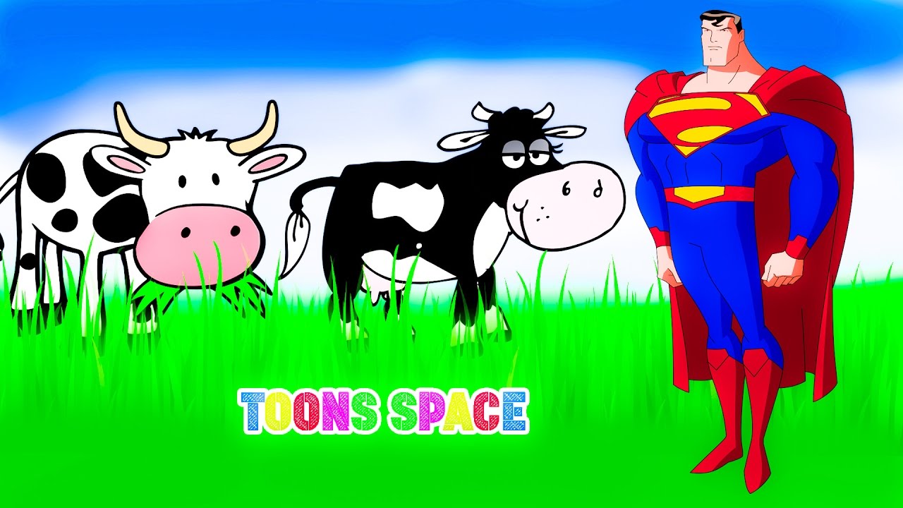 Learn colors with superman -superman on a cow -- kids videos learning ...