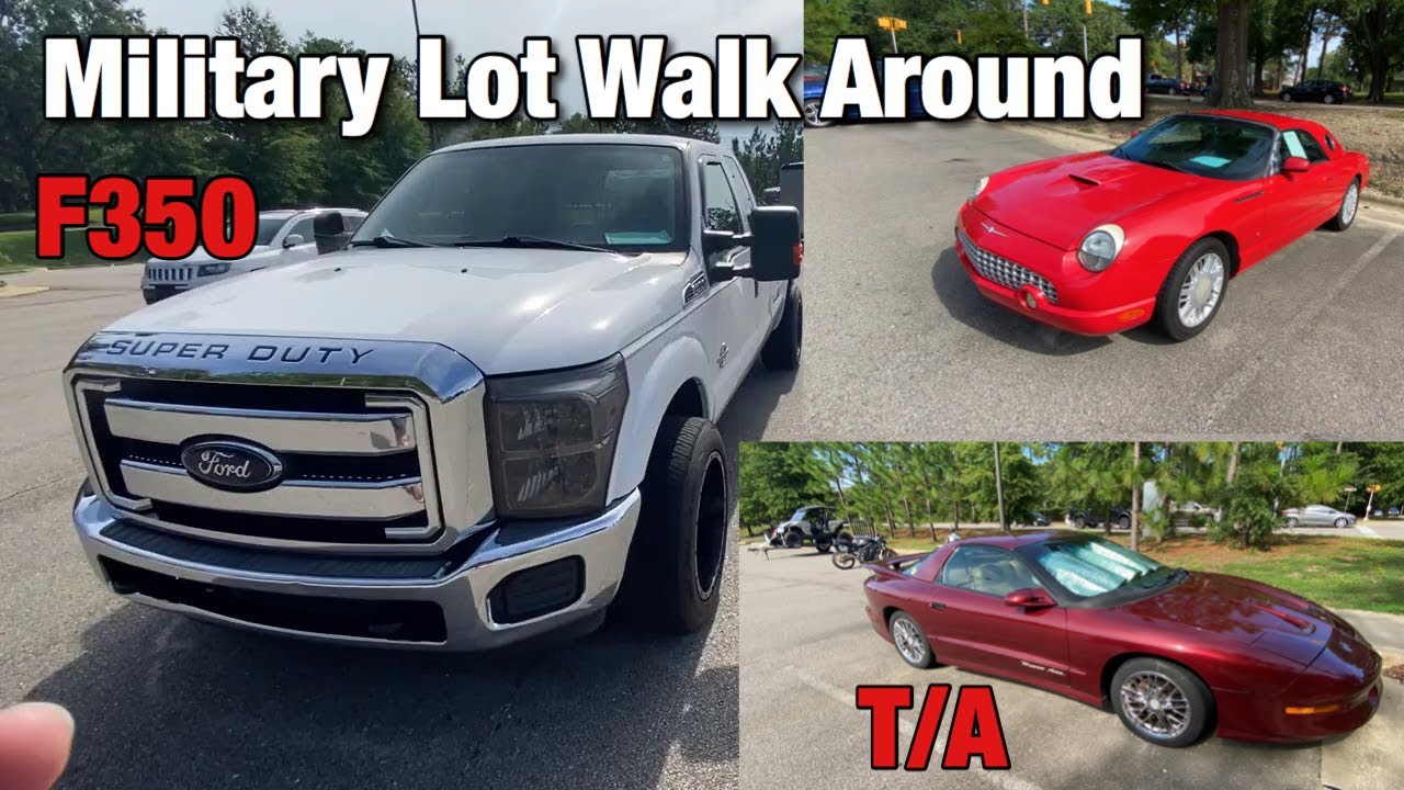 MILITARY LOT WALK AROUND, F350 6.7 Cheap? Trans Am - YouTube