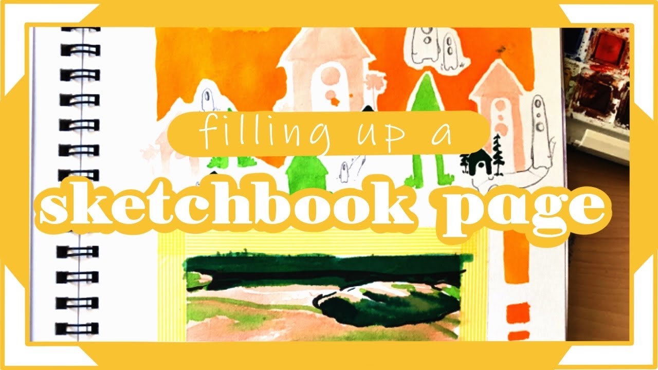 Filling Up A Sketchbook Page | Watercolor Painting | Doodle with Me ...
