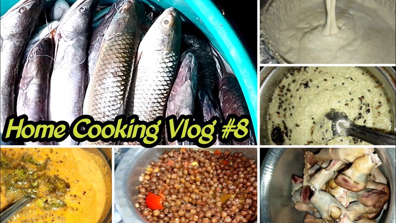 Home Cooking Vlog #8 | Fish Cutting | Paya Cutting | Dosa Batter ...