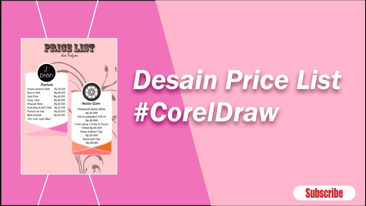Cara Membuat Desain Price List Simple dan Menarik | CorelDraw - YouTube