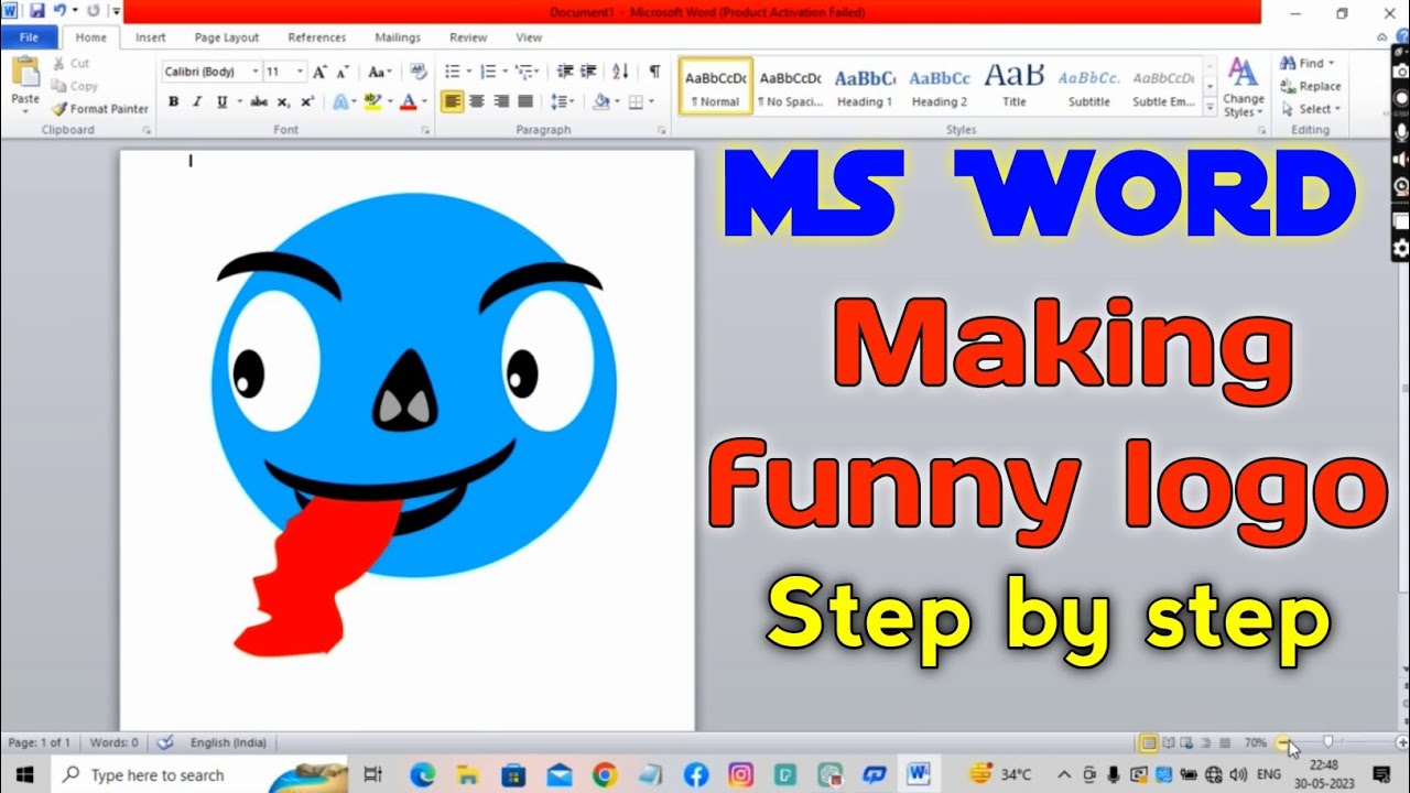How to make logo in Ms word ||Ms word me logo kaise bnaae || step by ...