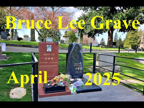 Legendary Bruce Lee Grave, Spring 2025 in Seattle, Washington's Lakeview Cemetery