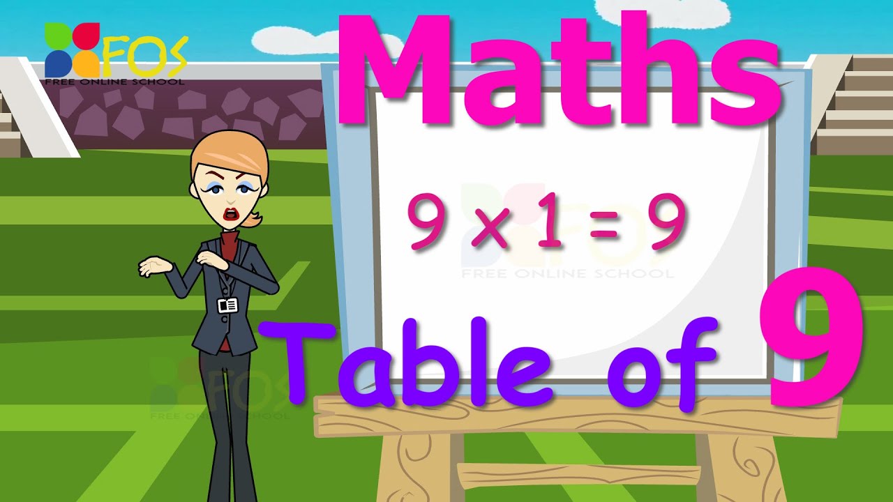 9x1=9 Multiplication, Table of Nine 9 Tables Song Multiplication Time ...