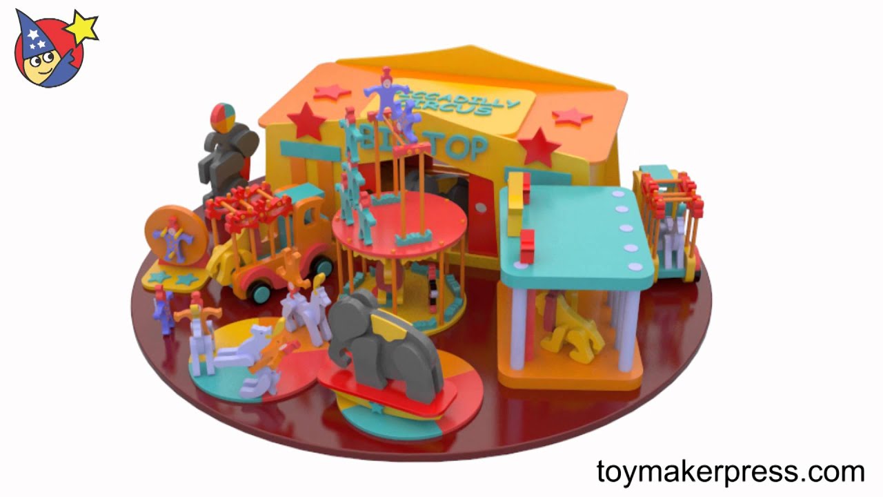 Wood Toy Plans - Creative Big Top Circus and Animals - YouTube