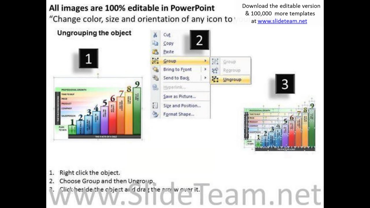 9 stages bar graph steps powerpoint templates ppt slides - YouTube