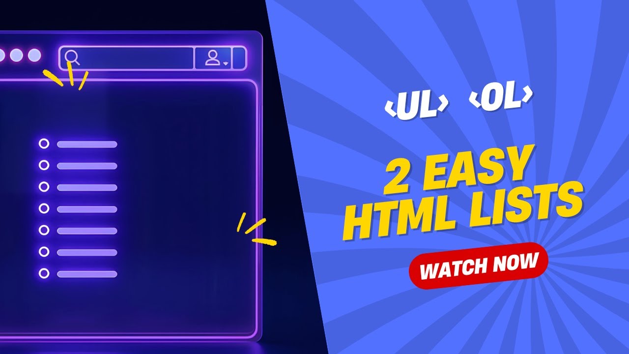 Creating Lists in HTML | Easy Tutorial for Students - YouTube