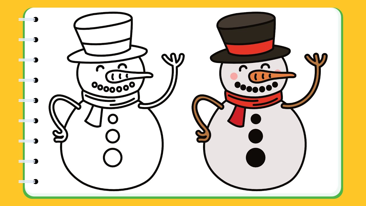 How to Draw a Snowman | Step-by-Step Tutorial - YouTube