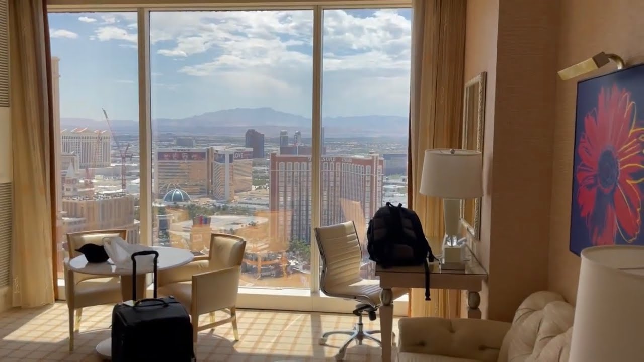Wynn Las Vegas Hotel Room Panoramic View Room Tour - YouTube