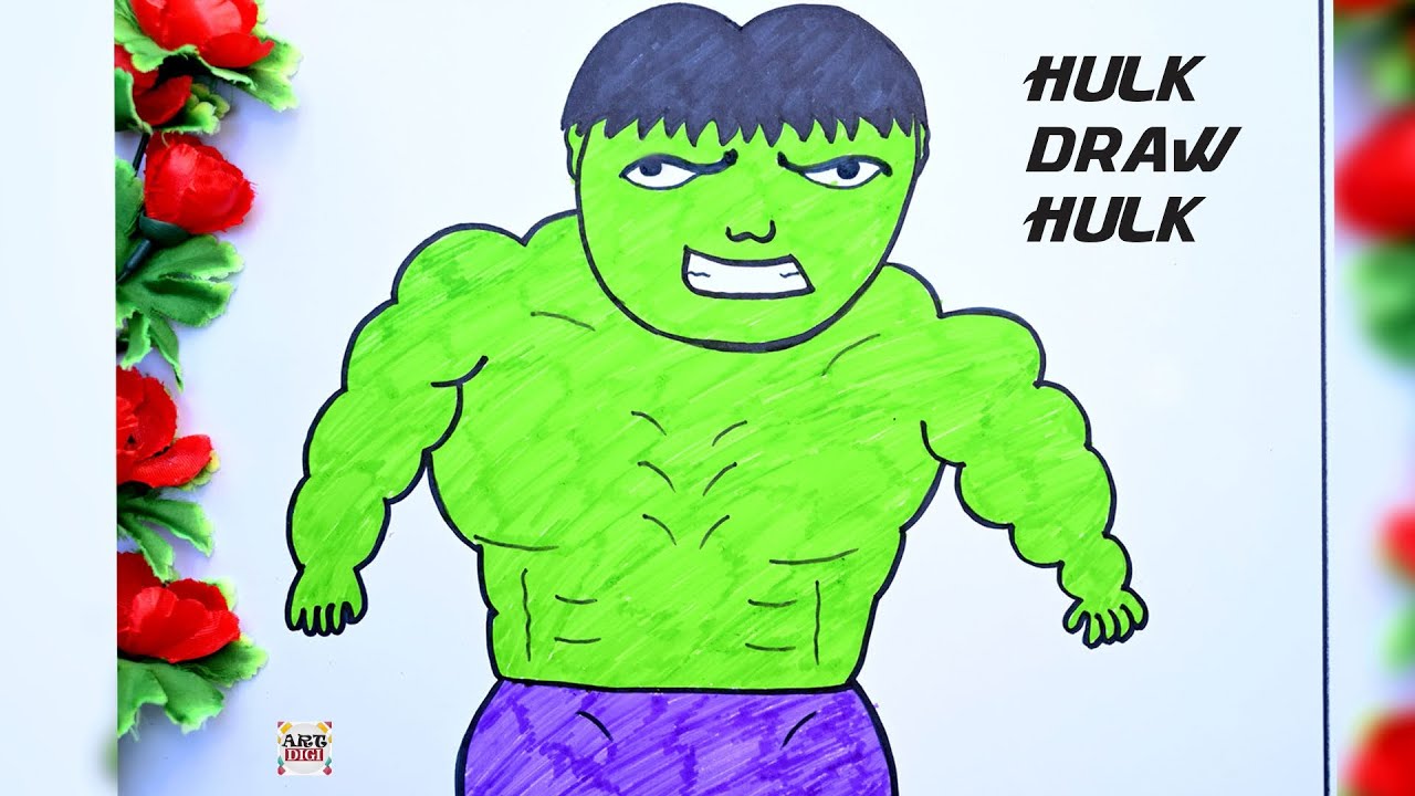 How to draw Hulk | H for hulk | hulk drawing for kids - YouTube
